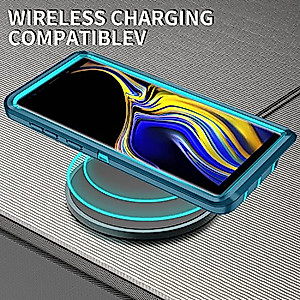 Mieziba for Galaxy Note 9 Case,Shockproof Dropproof Dustproof,3-Layer Full Body Protection Heavy Duty High Impact Hard Cover Case for Samasung Galaxy Note 9,Turquoise