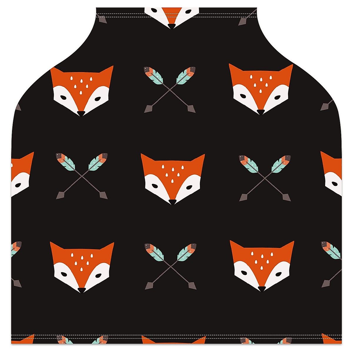 Baby Car Seat Stroller Covers Feather Arrows and Fox Nursing Cover Breastfeeding Scarf Soft Breathable Stretchy Infant Car Canopy Coverage Carseat Cover for Boys and Girls Multi Use