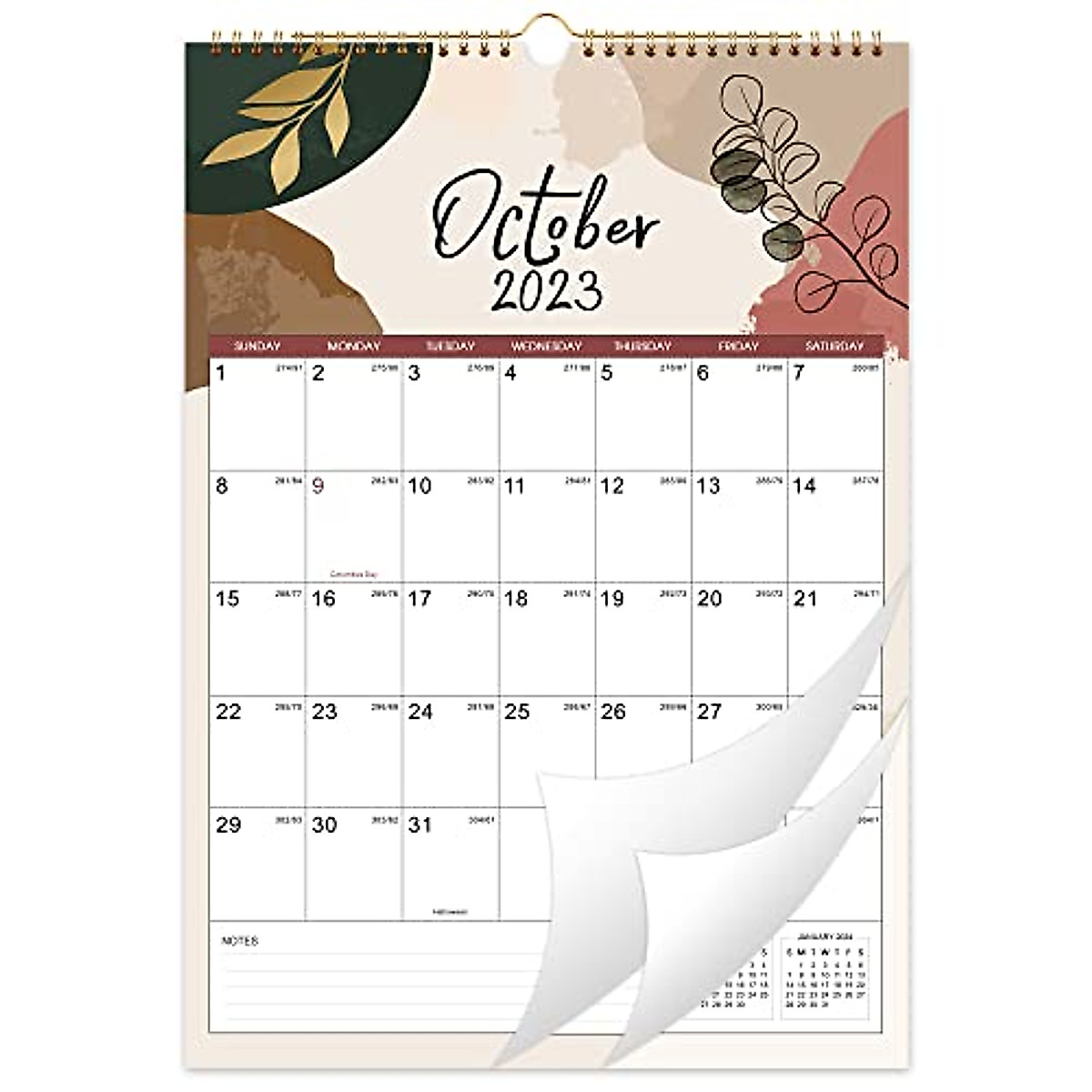 Calendar 2023-2024 - Aug. 2023 - Dec. 2024, 2023-2024 wall calendar with 18 Months, 17" x 12", Twin-Wire Binding + Hanging Hook + Large Blocks with Julian Dates, 2023-2024 Calendar for Organizing - Colorful Lump