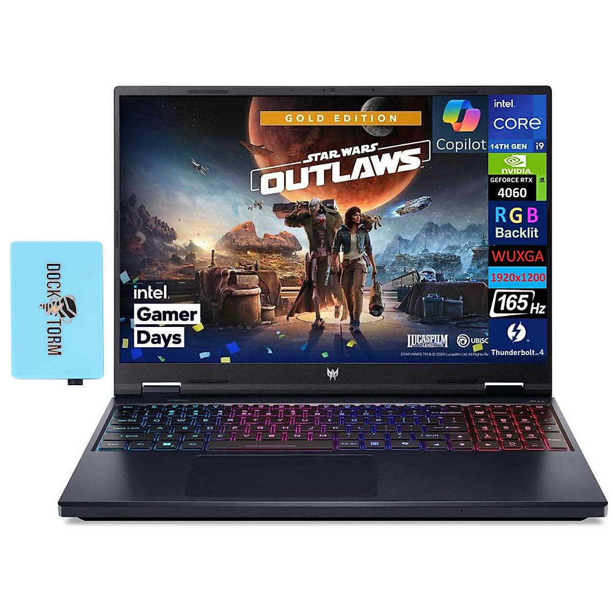 acer Predator Helios Neo Gaming Laptop 16.0" 165 Hz IPS WUXGA Display (Intel i9-14900HX, 16GB DDR5, 1TB SSD, GeForce RTX 4060 8GB, RGB KB, 2 Thunderbolt 4, WiFi 6, Win11H) w/Dockztorm Hub