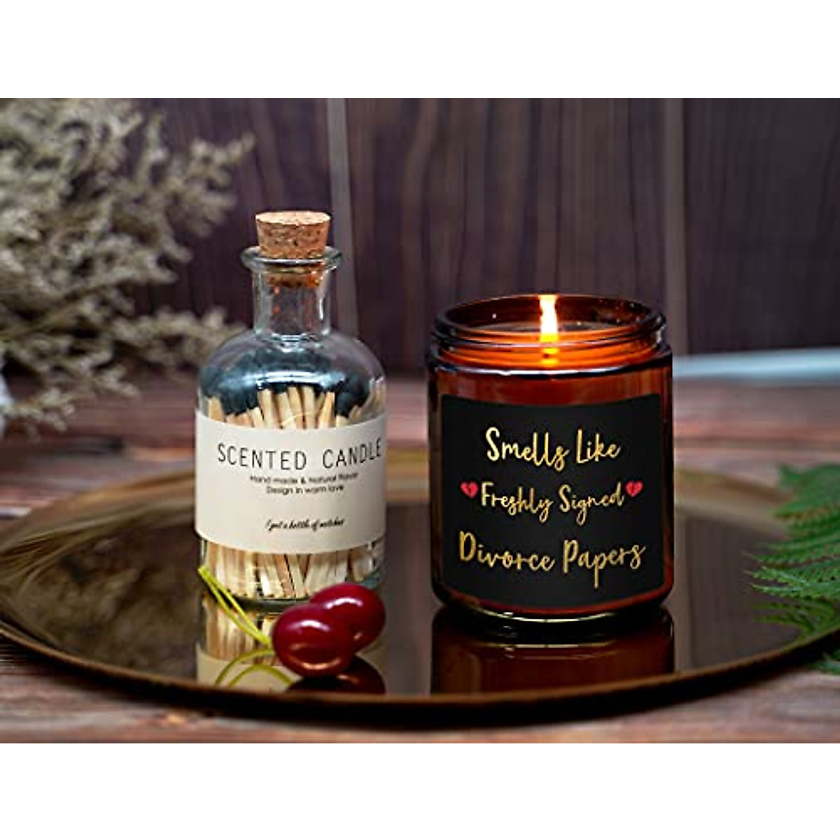 Fufandi Funny Divorce Gifts for Women - Unique Divorce Candle Gift - Breaking Up Gifts for Best Friends, Sister, Coworkers, Her, BFF, Female Friends - Lavender Scented Candles with Keychain