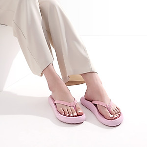 DREAM PAIRS Womens Arch Support Flip Flops Comfortable Soft Cushion Summer Beach Thong Sandals SDFF2224W Pink - 8