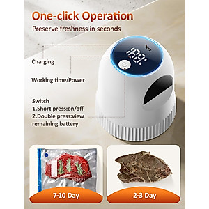 Electric Mason Jar Vacuum Sealer Kit - 3 in 1 Automatic Vacuum Sealer for Wide & Regular Mouth Mason Jars Vacuum Bags, Rechargeable Portable Vacuum Sealer for Jars for Food Storage