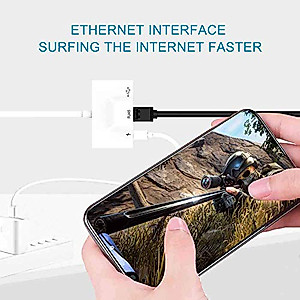 USB C to Ethernet Adapter,3 in 1 RJ45 to USB C Ethernet Adapter with USB Port and USB C Charge Compatible for MacBook Pro,Air, Dell XPS,Samsung Galaxy,Surface 7,iPad pro 2020,HTC U11 and More