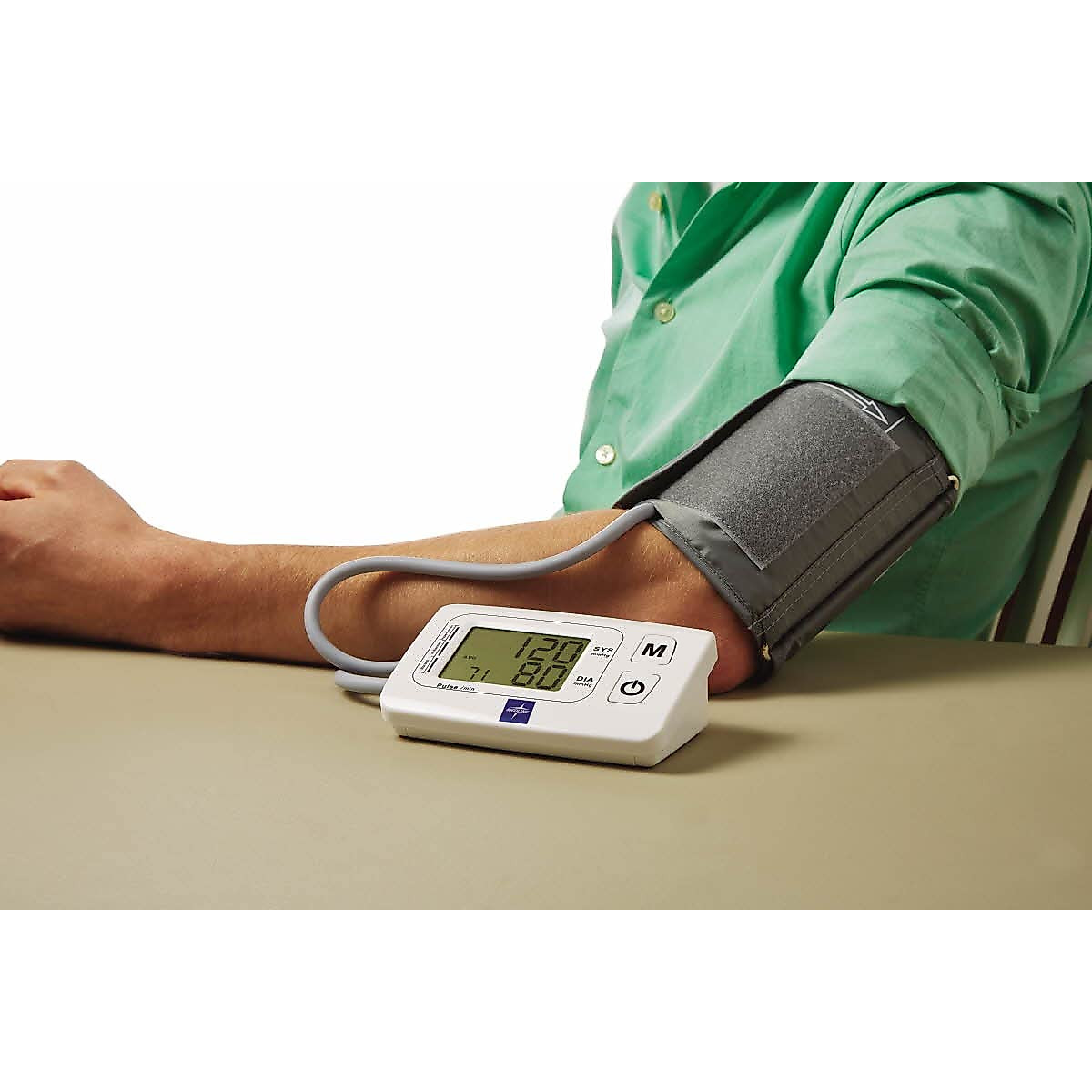 Medline Elite Small and Compact Automatic Digital Blood Pressure Monitor with Adult Upper Arm Cuff (fits arms 22-30 cm), Batteries Included, MDS1001