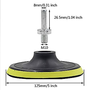 Luomorgo 5 inch Hook & Loop Backing Pad Orbital Sander Polisher Sanding Pad w M10 Drill Adapter 2pcs