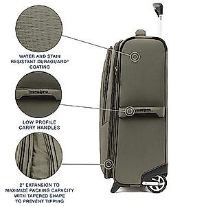 Travelpro Maxlite 5 Softside Expandable Upright 2 Wheel Luggage, Lightweight Suitcase, Men and Women, Slate Green, Carry-On 22-Inch
