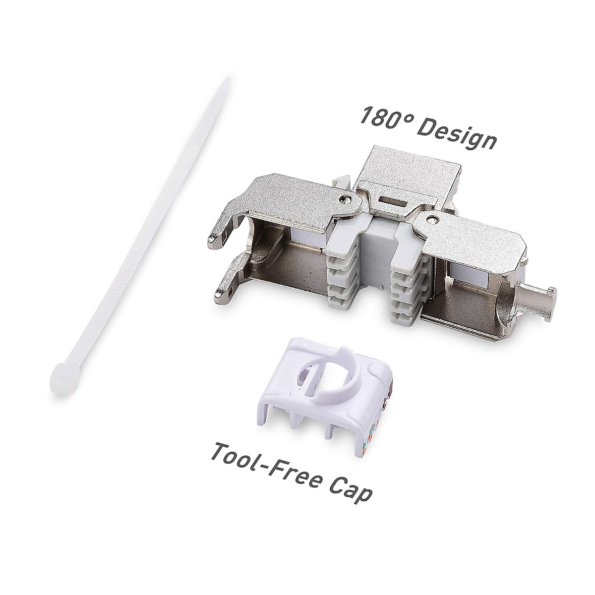 Cable Matters UL Listed 10Gbps 6-Pack RJ45 Shielded Cat6A / Cat6 Keystone Jack with Integrated Shutter