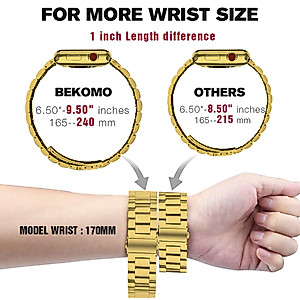 Bekomo 3-Pack Stainless Steel Apple Watch Band with 2 Pack Tempered Glass Screen Protectors, 49mm, 44mm, 45mm, 42mm, 40mm, 38mm, 41mm