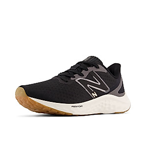 New Balance Women's Fresh Foam Arishi V4 Running Shoe, Black/Light Gold Metallic/Gum 2, 8.5