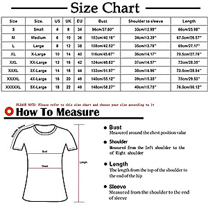 DASAYO Womens Plain Flowy Cartoon Leggings Print Fitted Vintage Shoulder Top Tunic Ruffle Shirt Summer Hole Round Short Pointelle with Clothes CuffsBlouses Tunics