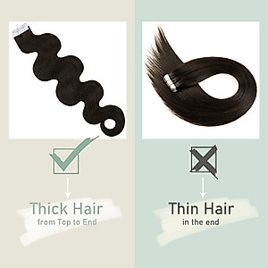 Sunny Tape in Hair Extensions Body Wave Dark Brown Tape in Human Hair Extensions Soft Curly Hair Tape on Hair Extensions Brown Body Wave Skin Weft 20pcs 50g 14inch