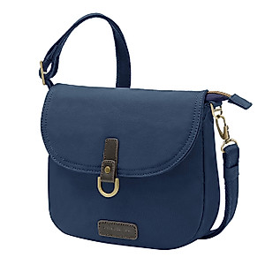 Travelon Anti-Theft Courier Saddle Crossbody, Navy, 9 x 7 x 2.25