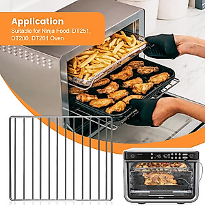 Air Fryer Wire Rack for Ninja Foodi 10 in 1 DT201 DT251 Digital Convection Toaster Oven, 14.4''*11.4'' Stainless Steel Air Fryer Accessories Roasting Steamer Grill Racks Baking Tray Rack