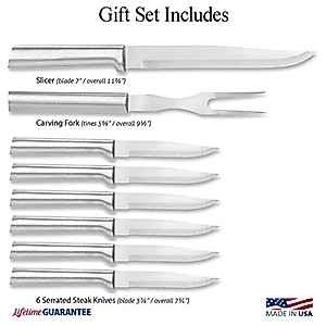 Rada Cutlery Meat Lover’s 8-Piece Steak Knife Gift Set – Stainless Steel Blades With Aluminum Handles