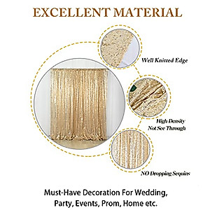 ShinyBeauty Sequin Backdrop 8ftx10ft Light Gold Sequin Fabric Backdrop Drapes Sparkle Backdrop for Photoshoot Glitter Backdrop for Birthday Party Backdrop Background