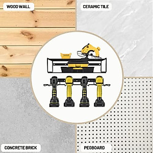 MY RUSTIC Power Tool Organizer Wall Mount and Drill Holder Wall Mount, Cordless Drill Tool Organizer, Garage Tool Holder Wall Mount for Handheld Power Tools Heavy Duty Floating Tool Shelf-1-Pack