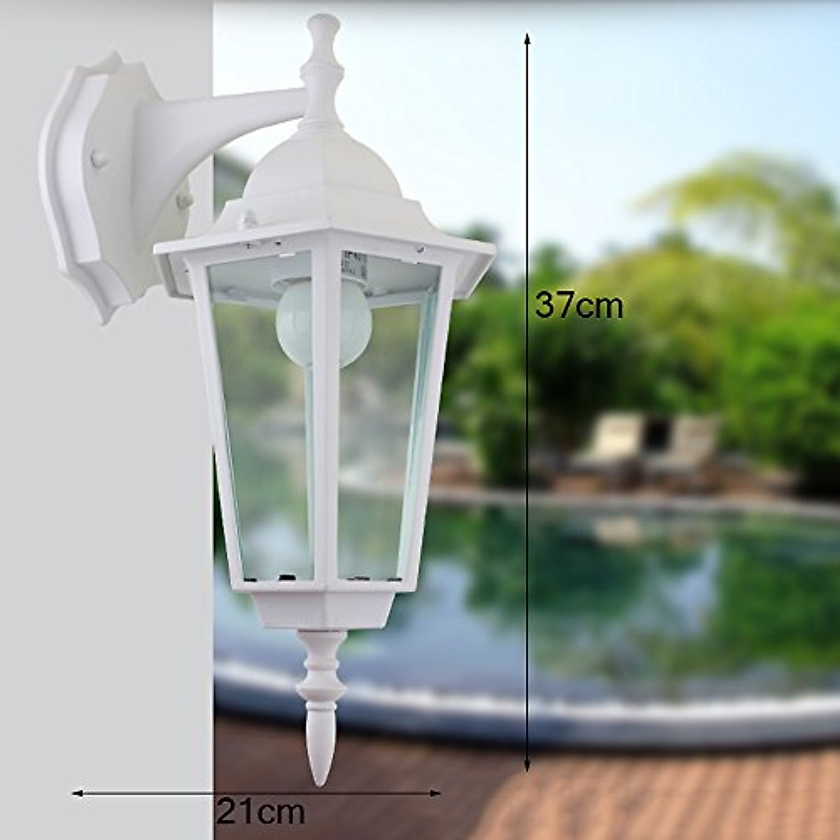 PEHUB Wall Sconce Waterproof Outdoor Lighting High Brightness E27 LED Wall Light Fixture Retro Creative Patio Villa Wall Lamp with Glass Shade Exterior Light Fixture