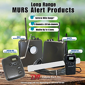 Dakota Alert MURS-BS-KIT Motion Sensor Kit - MURS Alert Transmitter Box and M538-BS Wireless MURS Base Station - License-Free Multi Use Radio Service