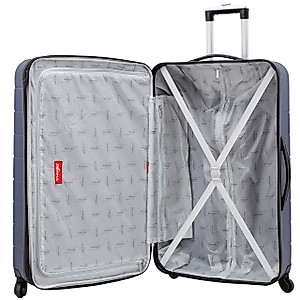 Wrangler Smart Luggage Cup Holder and USB Port, Navy Blue, 3 Piece Set