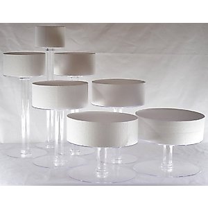 7 Tier Clear Cascade Wedding Cake Stand (Style R700)