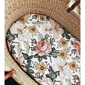 Stretchy Bassinet Sheet, Breathable Universal Cradle Sheet for Rectangle, Oval, or Hourglass Bassinet Pads/Mattress, Ultra Soft Fitted Sheets for Baby Boys Girls