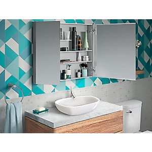 KOHLER Medicine Cabinet, Bathroom Medicine Cabinet, Slow-Close Mirrored Door and Interior, Surface or Recessed Installation