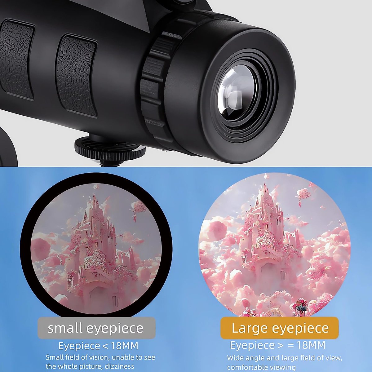 New 2023 Monocular Telescope for Smartphone，High Power Monocular with Smartphone Adapter and Sturdy Tripod， BAK4 Prism Monocular for Boating/Yachting/Sports/Bird Watching/Auto Racing/Hunting/Trevel