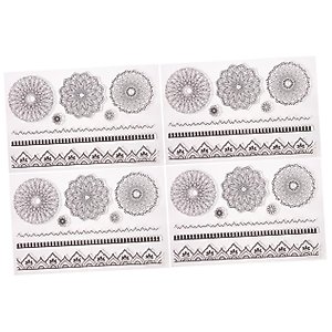 COHEALI 4 Pcs Mandala Stamp Small Clear Stamps Scrapbook Postage Stamps Clear Stamps for Making Decorative Flowers Silicone Stamps Rubber Stamps for Crafting Books Account