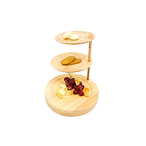 Tiered Wood Cheese Serving Tray Board by Trademark Innovations