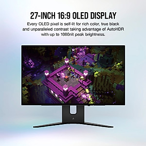 Corsair XENEON 27QHD240 27-Inch OLED Gaming Monitor - 2560 x 1440, 240Hz, 0.03ms, NVIDIA G-SYNC Compatible, AMD FreeSync™ Premium, DisplayHDR10, HDMI 2.1, DisplayPort 1.4, USB-C 3.1 - Black
