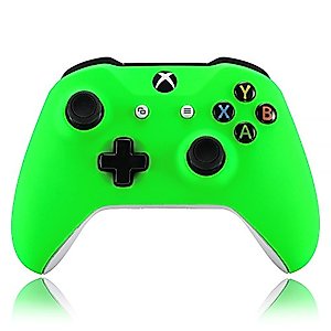 eXtremeRate Neon Green Soft Touch Grip Front Housing Shell Faceplate for Xbox One X S Controller Model 1708 - Controller NOT Included