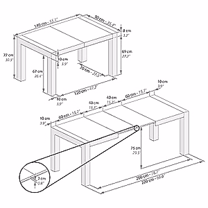 Mobili Fiver, Iacopo Extendable Dining Table, Concrete Grey, Made in Italy