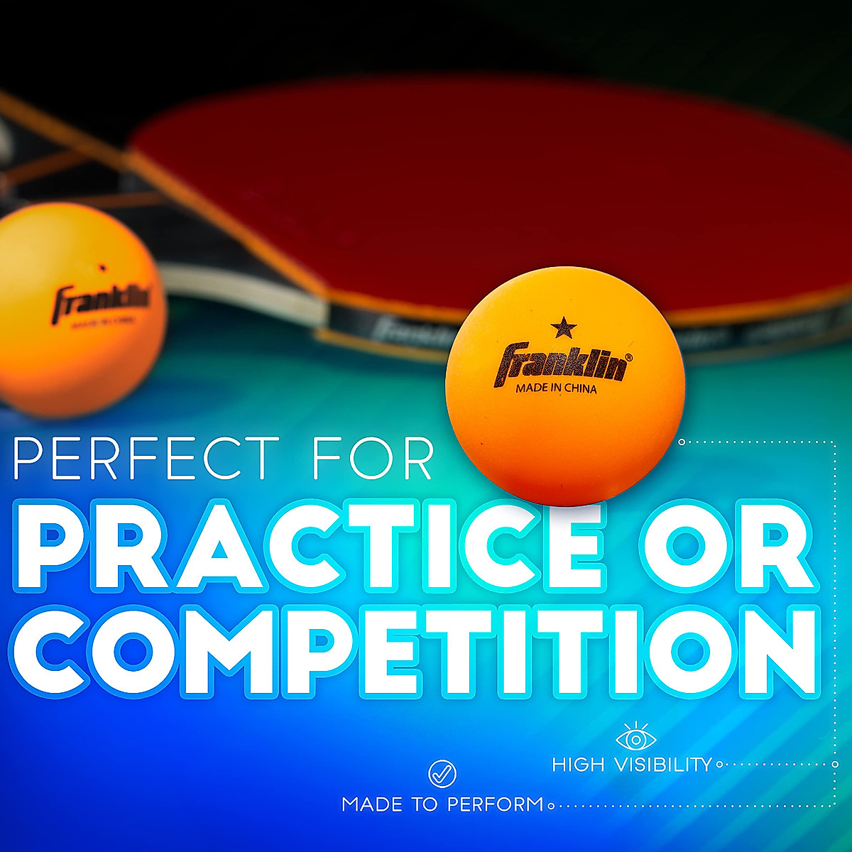 Franklin Sports Ping Pong Balls - Official Size + Weight Orange 40mm Table Tennis Balls - One Star Professional Ping Pong Balls - Durable High Performance Ping Pong Balls - Orange - 6 Pack