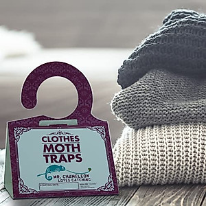 Mr.Chameleon Moth Traps for Clothes - 50% Stickier Glue for Ultimate Effectiveness - 7 Pack Moth Traps - Non-Toxic Clothing Moth Traps with Pheromones Prime in Your Kitchen - Odor-Free & Natural