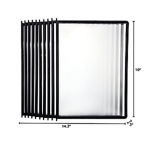 Tarifold Wall Mounted Reference System with 10 Easy-Load Pockets - 20 Sheet Capacity - Letter-Size - Black (EZW771)