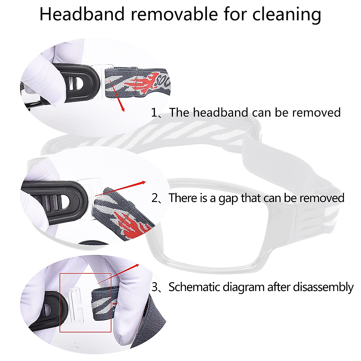 SooGree Sport Glasses Goggles Basketball Soccer Football Sports Protective Eyewear Goggles Anti Collision Safety Glasses-Replaceable Prescription Lens (8031 Black Frame Black Pad)