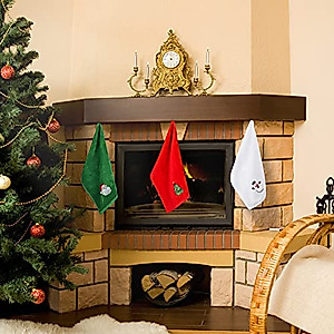 Afaris Christmas Hand Towels 16 x 25 Inch, Pure Cotton Soft Towels for Drying & Cleaning, Xmas Claus Snowman Trees for Bathroom Kitchen Wash Basin,Holiday Home Decor Set of 3(Red, White,Green)