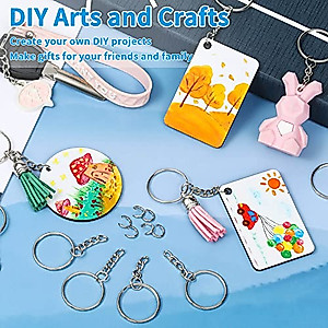 Keychain Making Supplies, Paxcoo 50Pcs Keychains with Chain and 50 Pcs Jump Rings, Keychain Rings Kit Keychain Findings Bulk for Keychain Making DIY Crafts