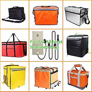 RICHOOSE 12V Pizza Hot Food Delivery Bag Heating Warmer Pad,100W Silicone Food Warmer Pad,Max. Temperature 176℉ (80℃), w/Car Charger and On/Off Switch, 2m detachable power cable