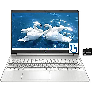 HP 15.6" HD Touchscreen Business &Home Laptop, AMD Ryzen 3 3250U, 8GB DDR4, 256GB NVMe SSD, HDMI Bluetooth WiFi Webcam, Long Battery Life, Natural Silver, Windows 11 Home, Goldoxis Card