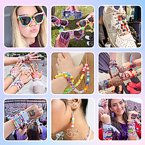 Paodey 2400pcs Pony Beads 72 Colors 9mm Friendship Bracelets Making Kit, Rainbow Kandi Beads Bulk Letter Beads for Name Bracelets Jewelry Making Crafts with Elastic String