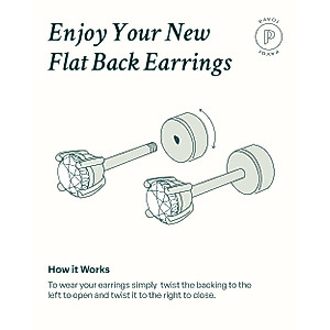 PAVOI 14K Gold Flat Backs (Star, White Gold)