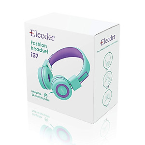 ELECDER Kids Headphones Bundle for Children Girls Boys Teens Foldable Adjustable On Ear Headphones 3.5mm Jack Compatible Cellphones Computer MP3/4 Kindle Airplane School Tablet