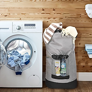 Panelee 2 Pcs Mesh Shower Caddy Laundry Backpack Large Laundry Bag Mesh Shower Bag with 8 Pockets Portable Laundry Travel Bags Tote for College Room Bathroom Shower Essentials Storage (Black, Gray)