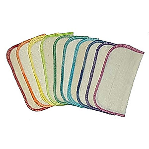 1 Ply Organic Birdseye Washable Baby Wipes 8x8 Inches Set of 20 Rainbow Assortment