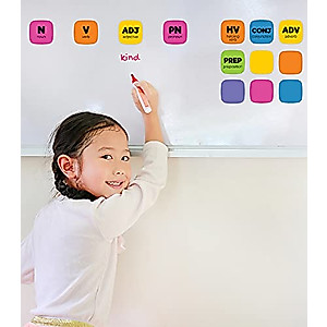 Carson Dellosa Edu-Clings Silicone Center Parts of Speech Manipulative—Grades 1-5 Dry-Erase Noun, Verb, Adjective, Adverb, Helping Verb, Conjunction, Preposition Manipulatives (30 pc)