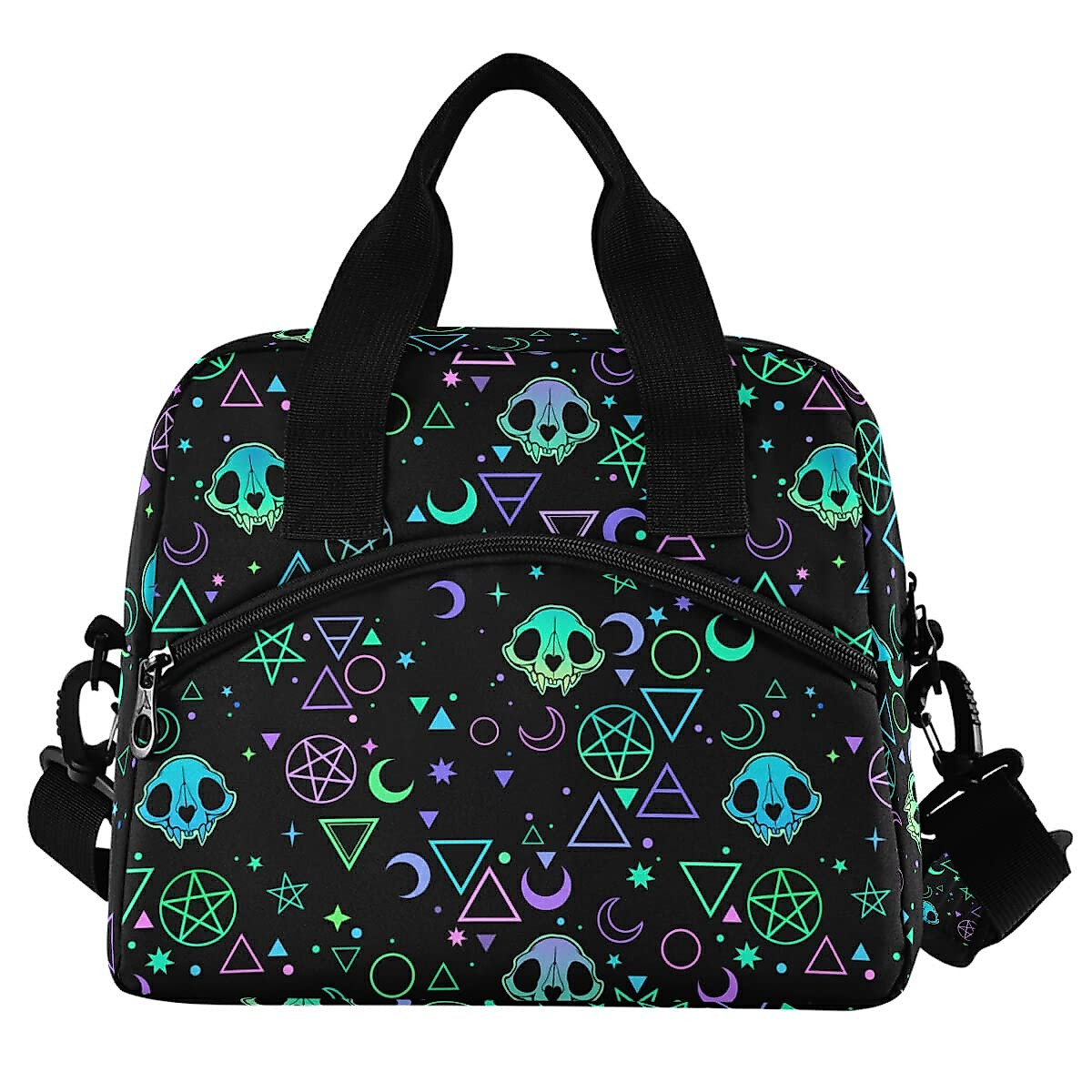 MNSRUU Insulated Lunch Bag Magic Skulls Lunch Bag Women Lunch Tote Men Lunch Cooler Bag Reusable Leakproof Lunch Box For Work School