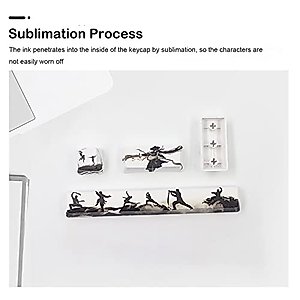 4Pcs Custom Keycaps, Space, ESC, Enter and Numpad Enter Keys Comfortable Feel Color Lasting Cartoon Pattern DIY PTB Keycaps for DIY Mechanical Keyboards（Knight ）