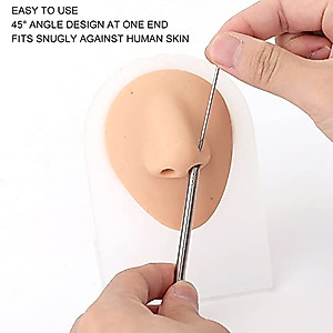 Piercing Receiver Tubes, 5pcs 45 Degree Angle Stainless Steel Piercing Receiver for Earrings (6mm)